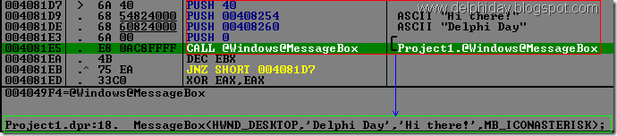 Delphi Day Blog : Отладка Delphi-приложений в OllyDbg